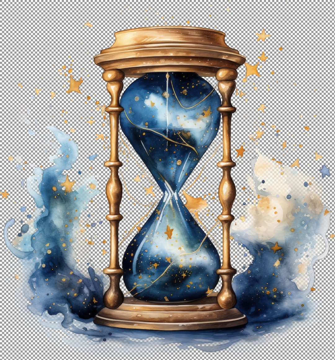 Time's Passage Hourglass Clipart, Rainbow Hourglass, Watercolour ...