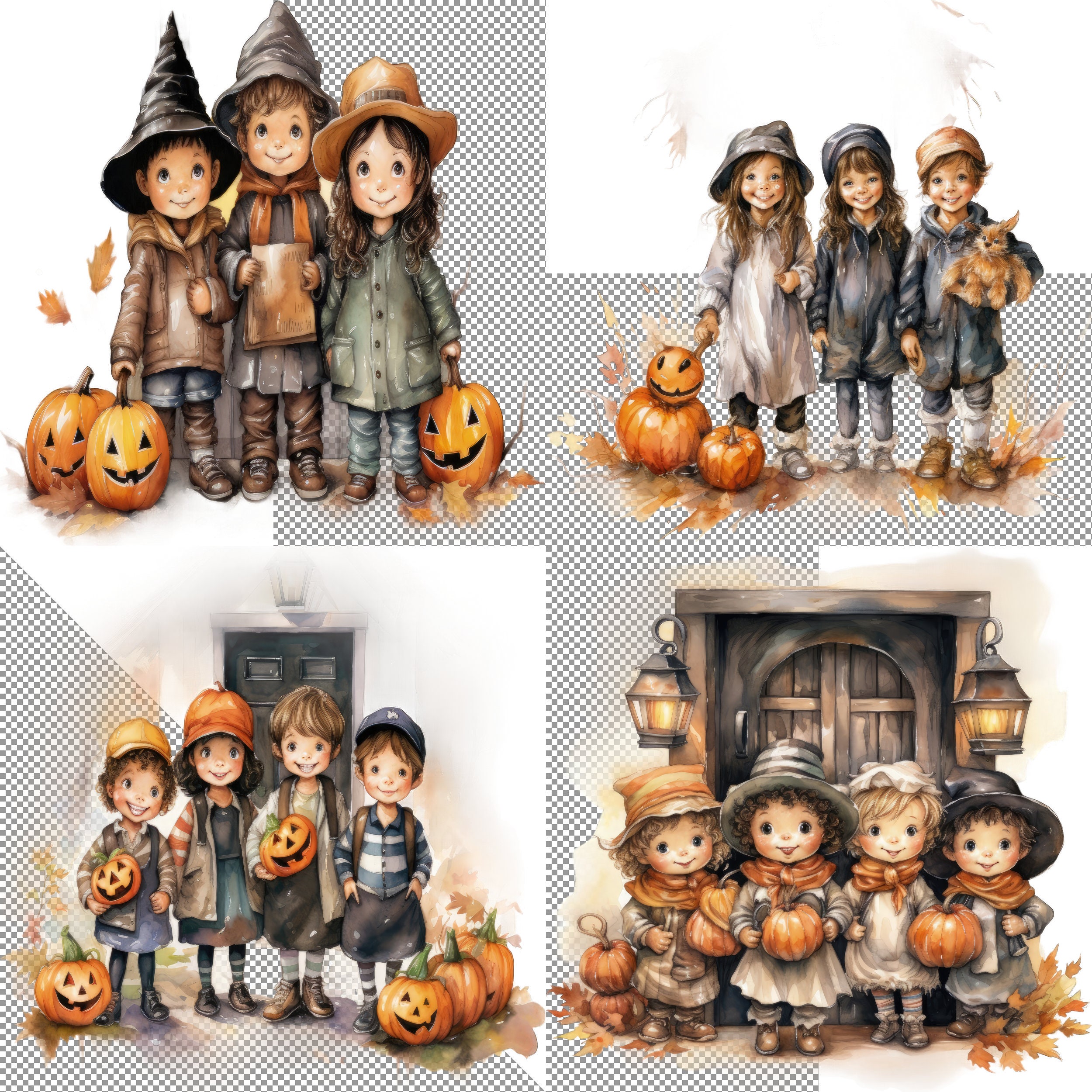 Halloween Kids Clipart, Trick-or-treat Clipart, Pumpkin Clipart, Art ...