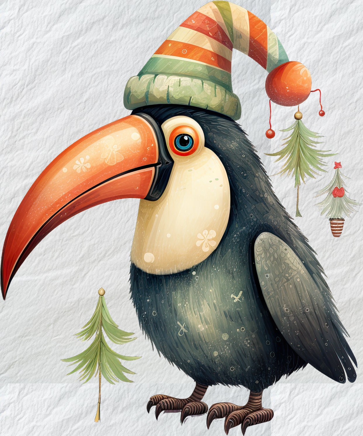 Christmas Heartwarming Toucan PNG Clipart Colorful Toucan - Etsy
