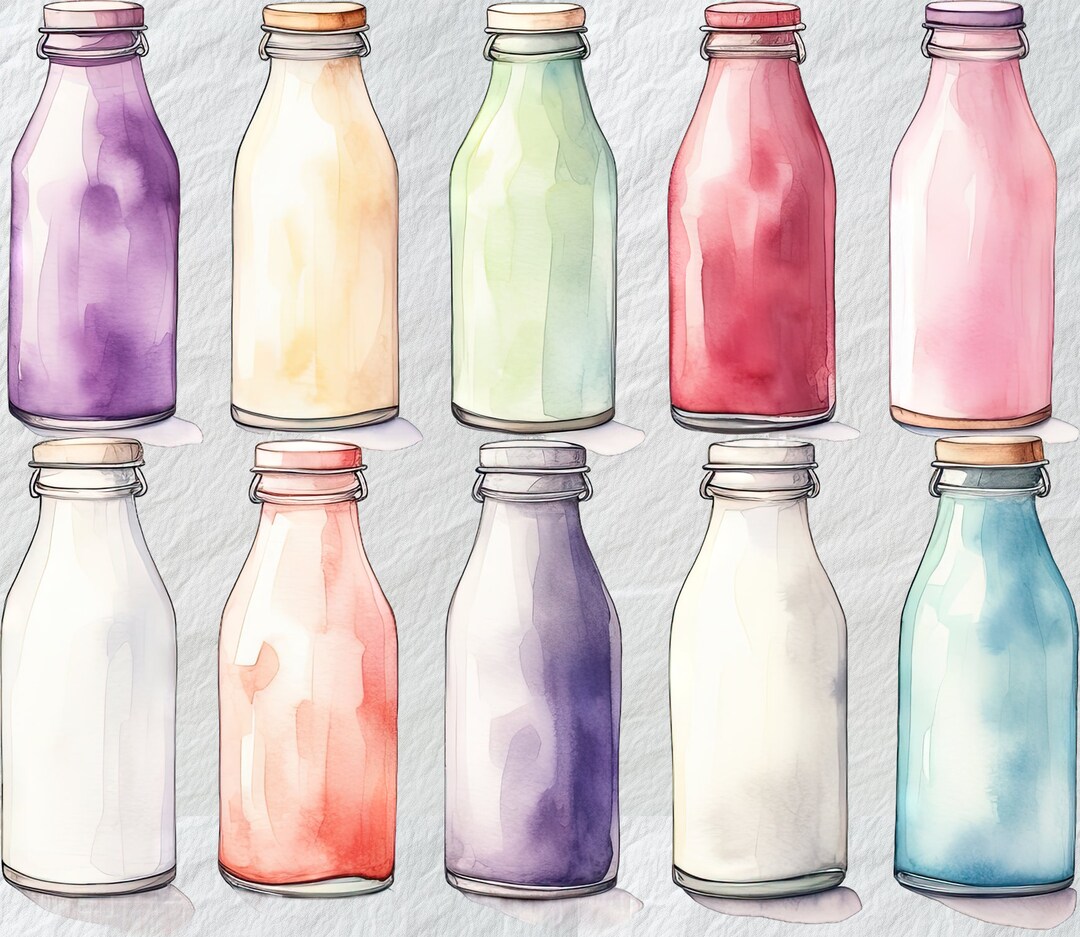 Vantage Milk Bottles PNG Clipart,vintage Dairy Bottles Art, Vantage ...
