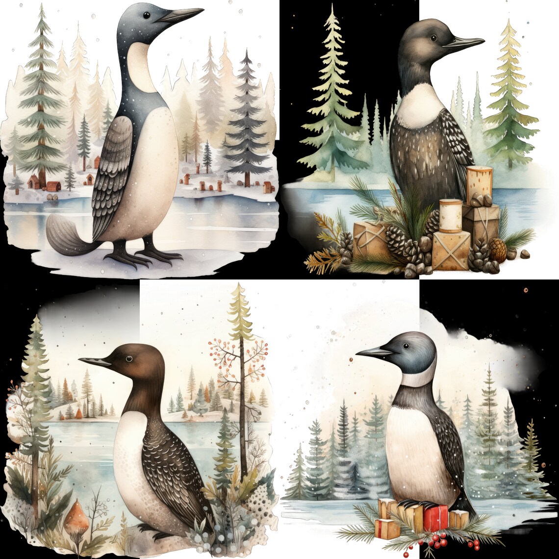 Christmas Heartwarming Loon PNG Clipart, Creative Christmas Loon ...