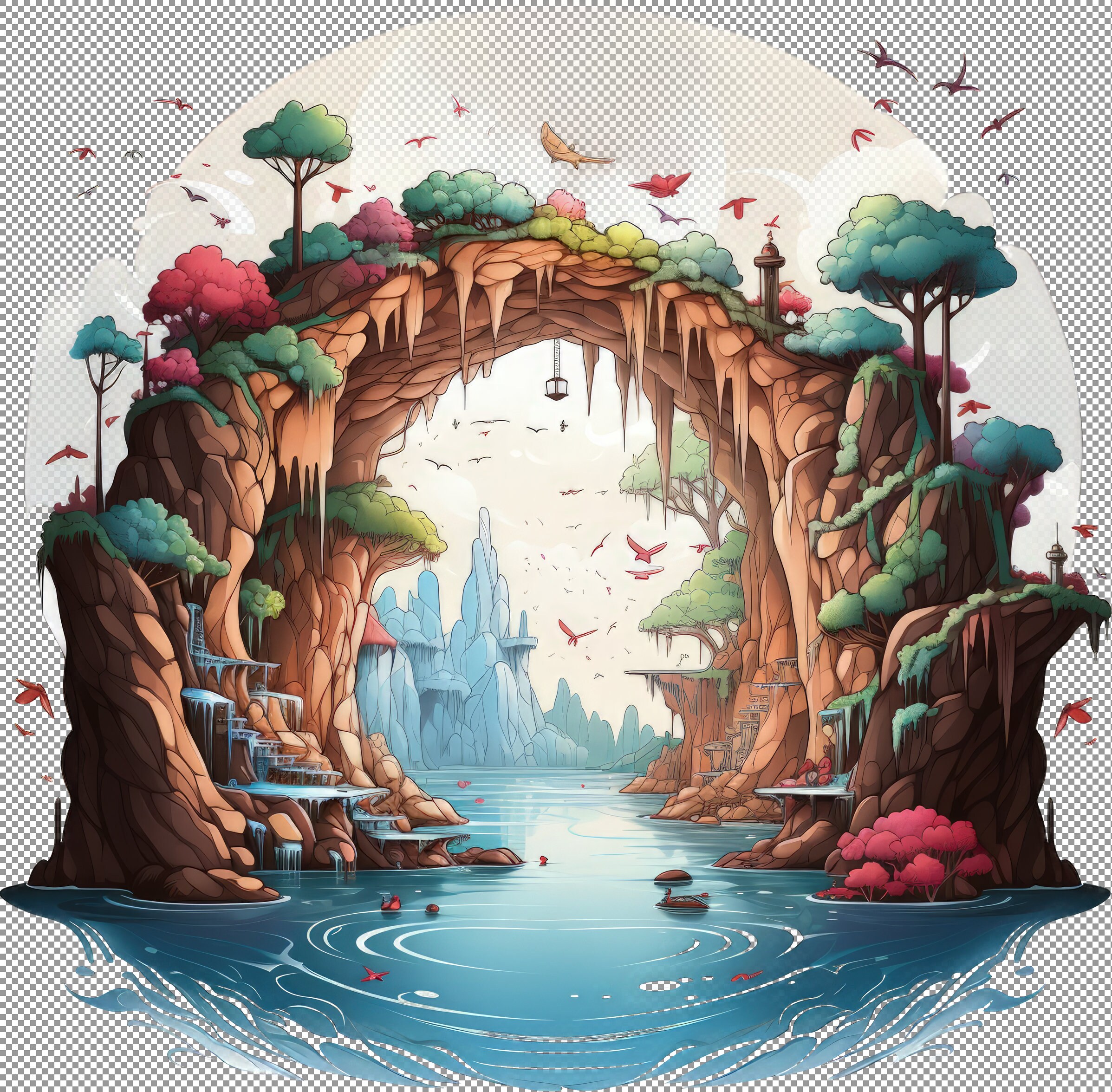 Cave of Calm Clipart, Zen Cave of Calm, Clipart Collection, Meditation ...