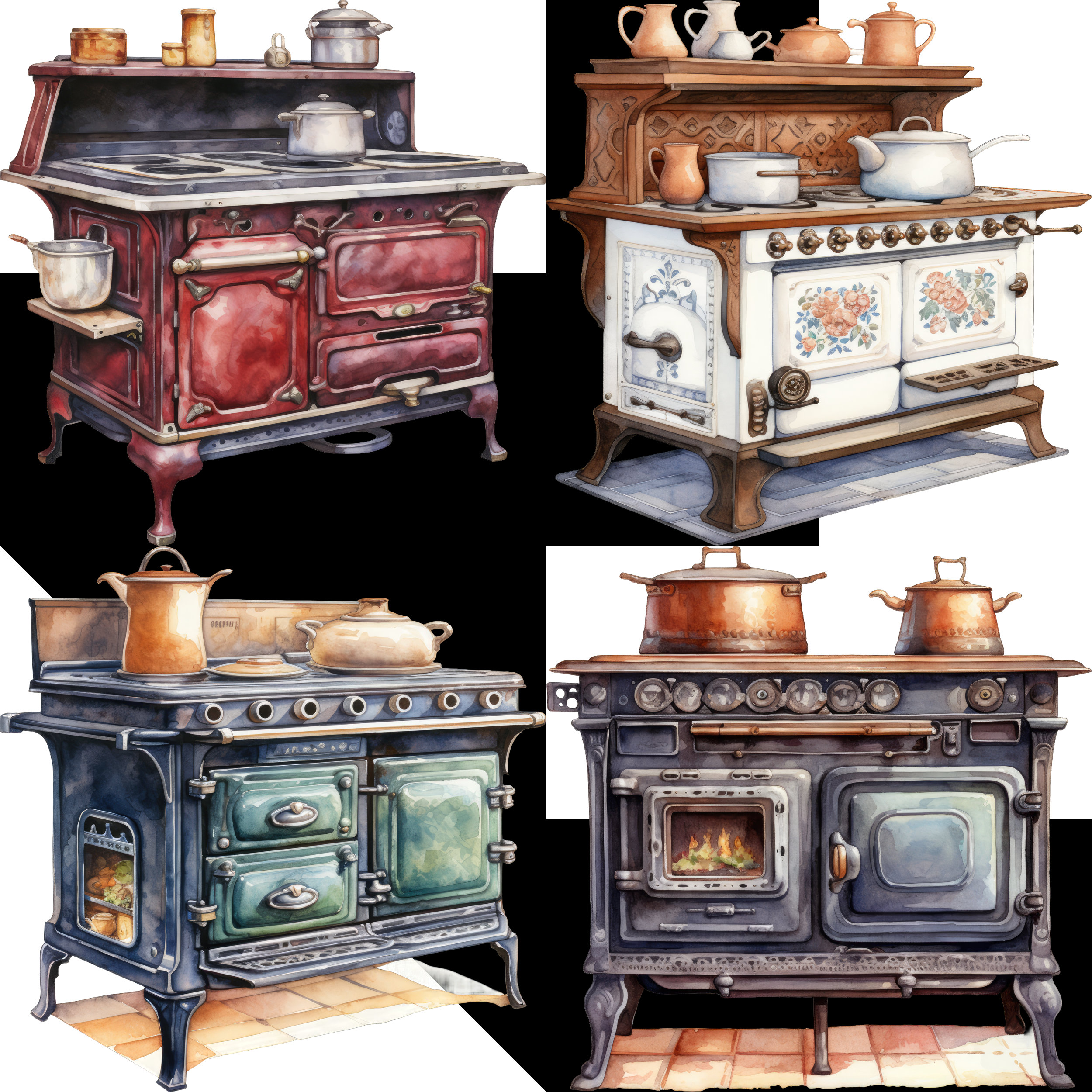Vantage Castron Stove Homemaking PNG Clipart,traditional Cookware Art ...