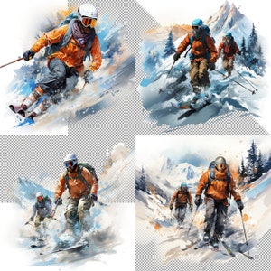 Winter Sports Wonderland Clipart, Digital Sticker for Vehicle, Snowy ...