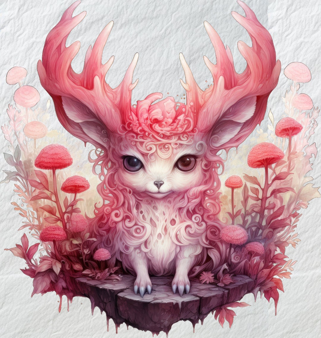 Ruby Woods Clipart, Enchanting Ruby Woods, Magical Forest Clipart, Whimsical Ruby Forest ...