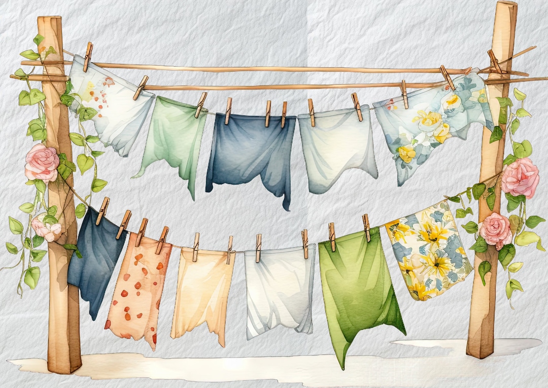 Vantage Clothes Lines Homemaking PNG Clipart, Vintage Laundry Tools ...