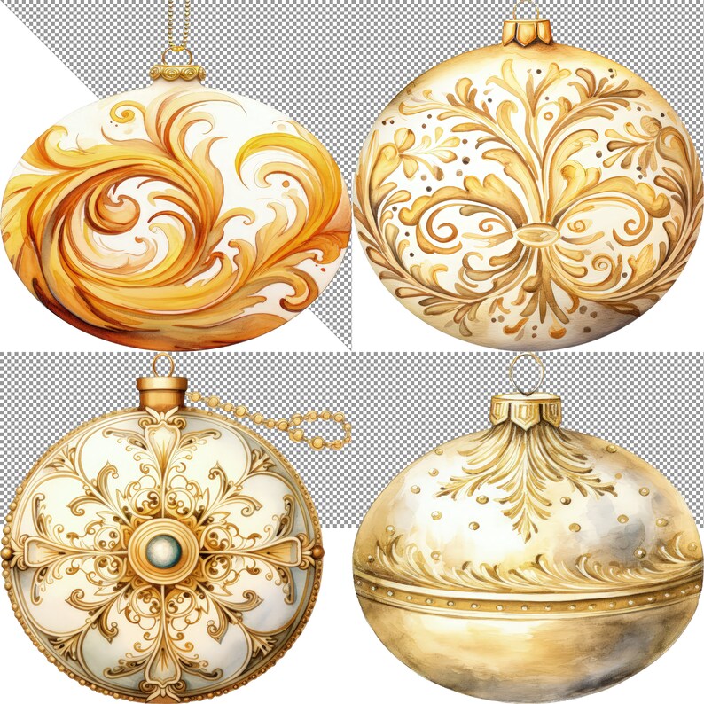 Gold Christmas Ornament Clipart, Art for Profile, Art for Desk, Picture ...