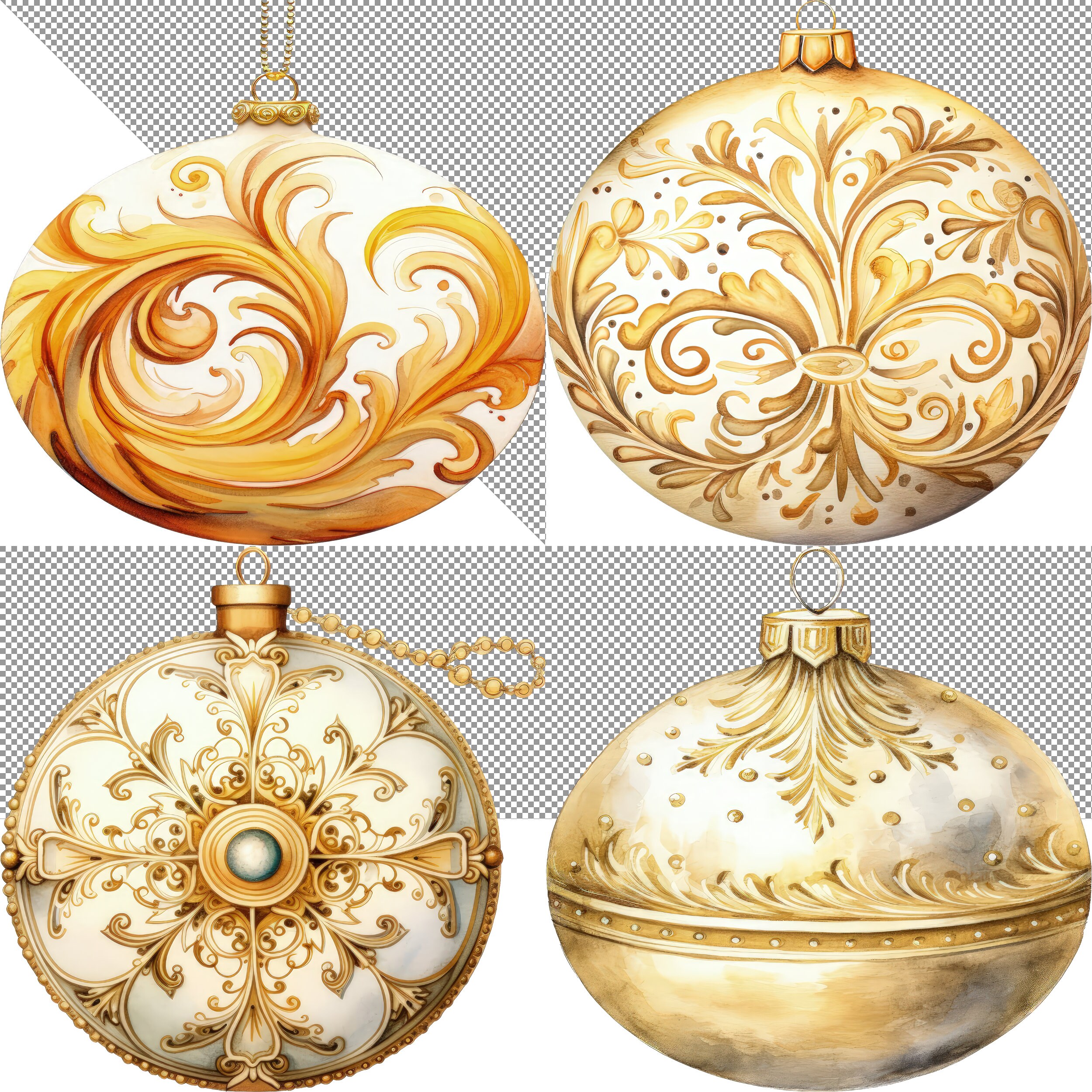 Gold Christmas Ornament Clipart, Art for Profile, Art for Desk, Picture ...