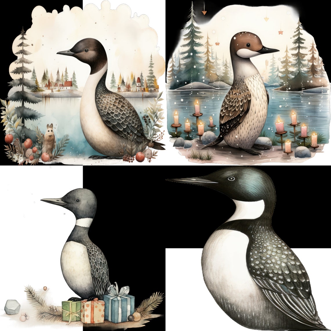 Christmas Heartwarming Loon PNG Clipart, Creative Christmas Loon ...
