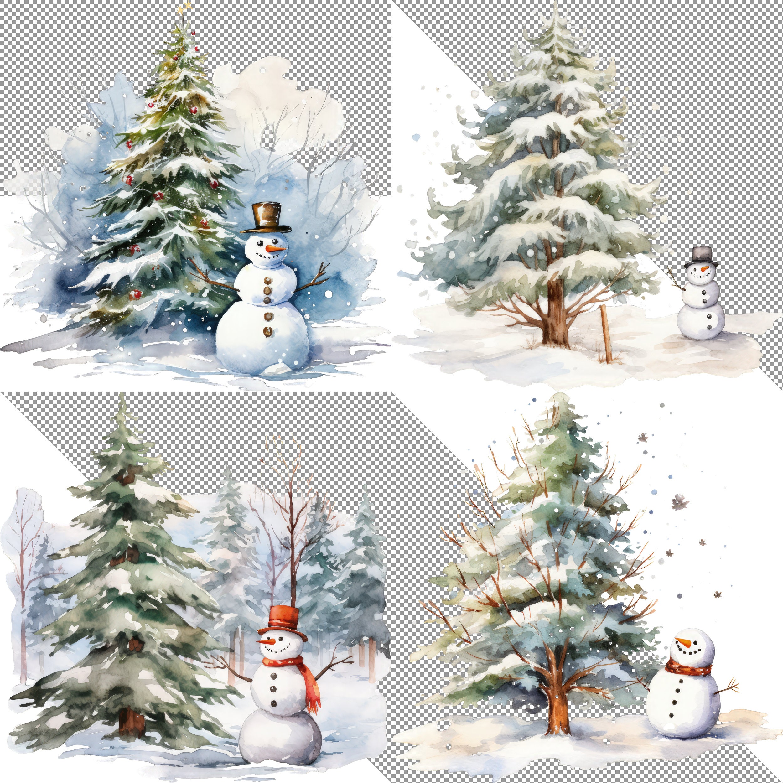 Winter Tree Clipart, Snow-covered Branches Clipart, Winter Wonderland ...