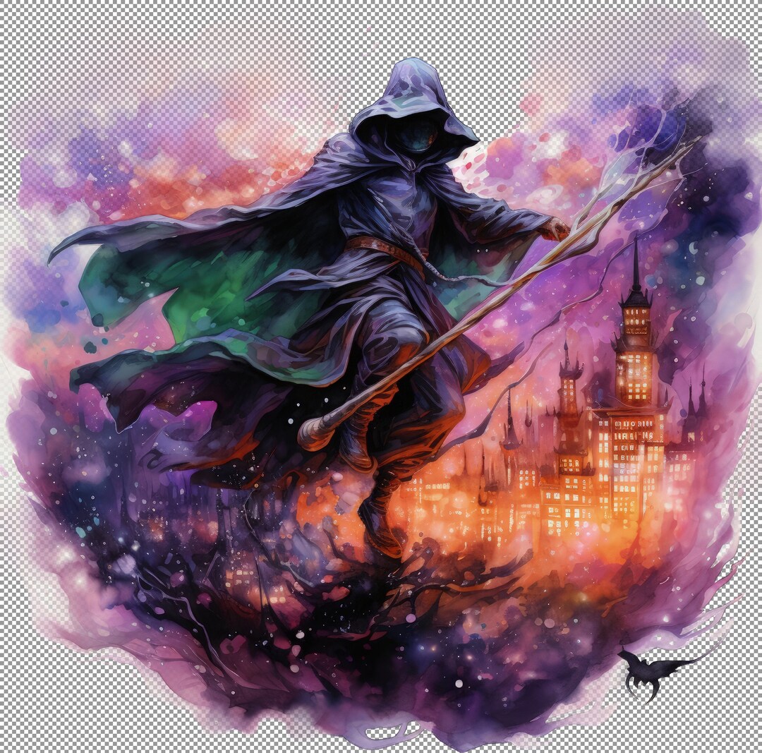 Neon Halloween Witch Clipart, Neon Halloween Witch Clipart: Spooky ...