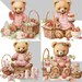 Pink Teddy Bear's Picnic Watercolor Clipart, Designs for 40 Oz Tumbler ...