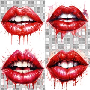 Spirit of Lips Distorted Delight Clipart, Sensual Lipstick Art ...