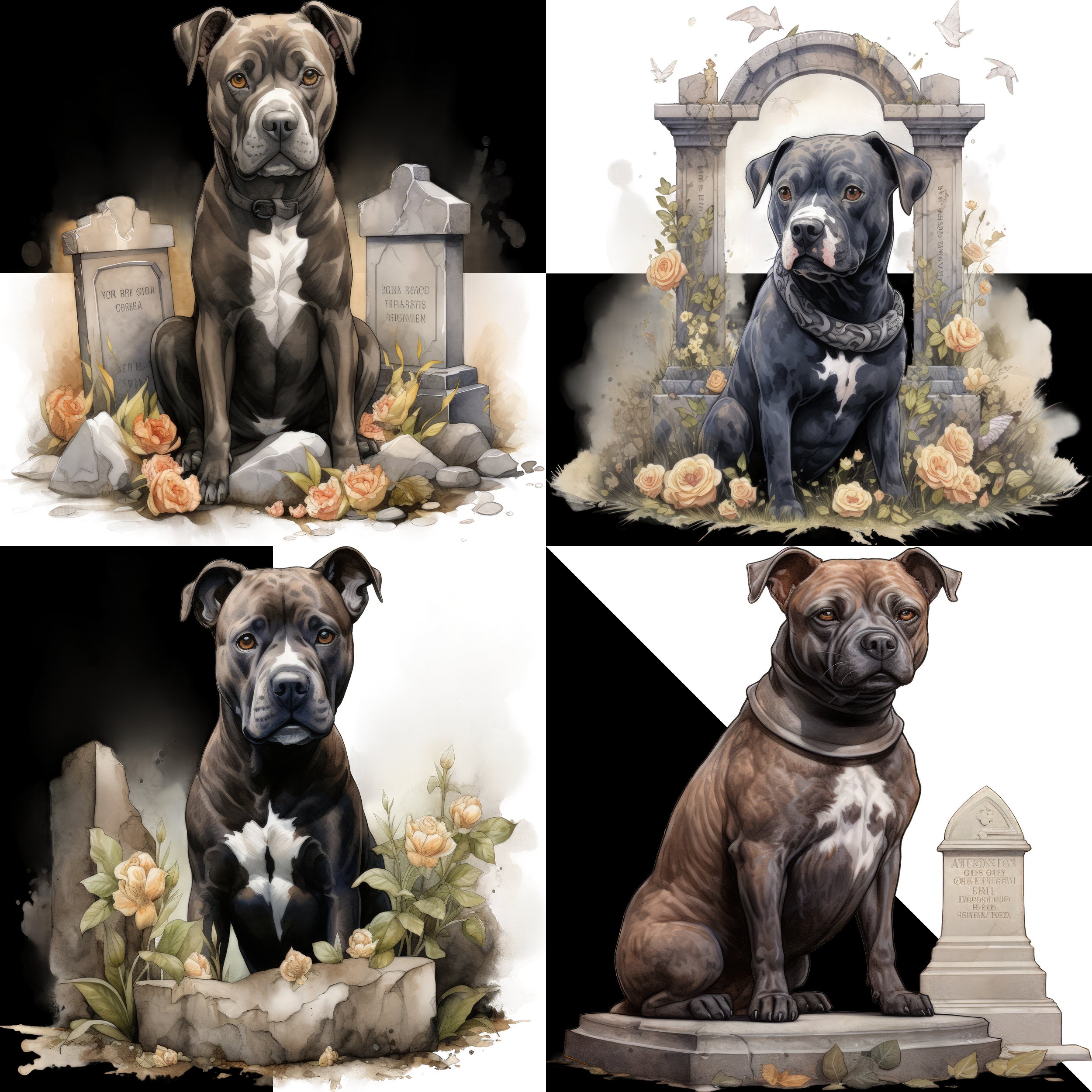 Haunting Staffordshire Bull Terrier Tombstone Clipart,tombstone Clip ...