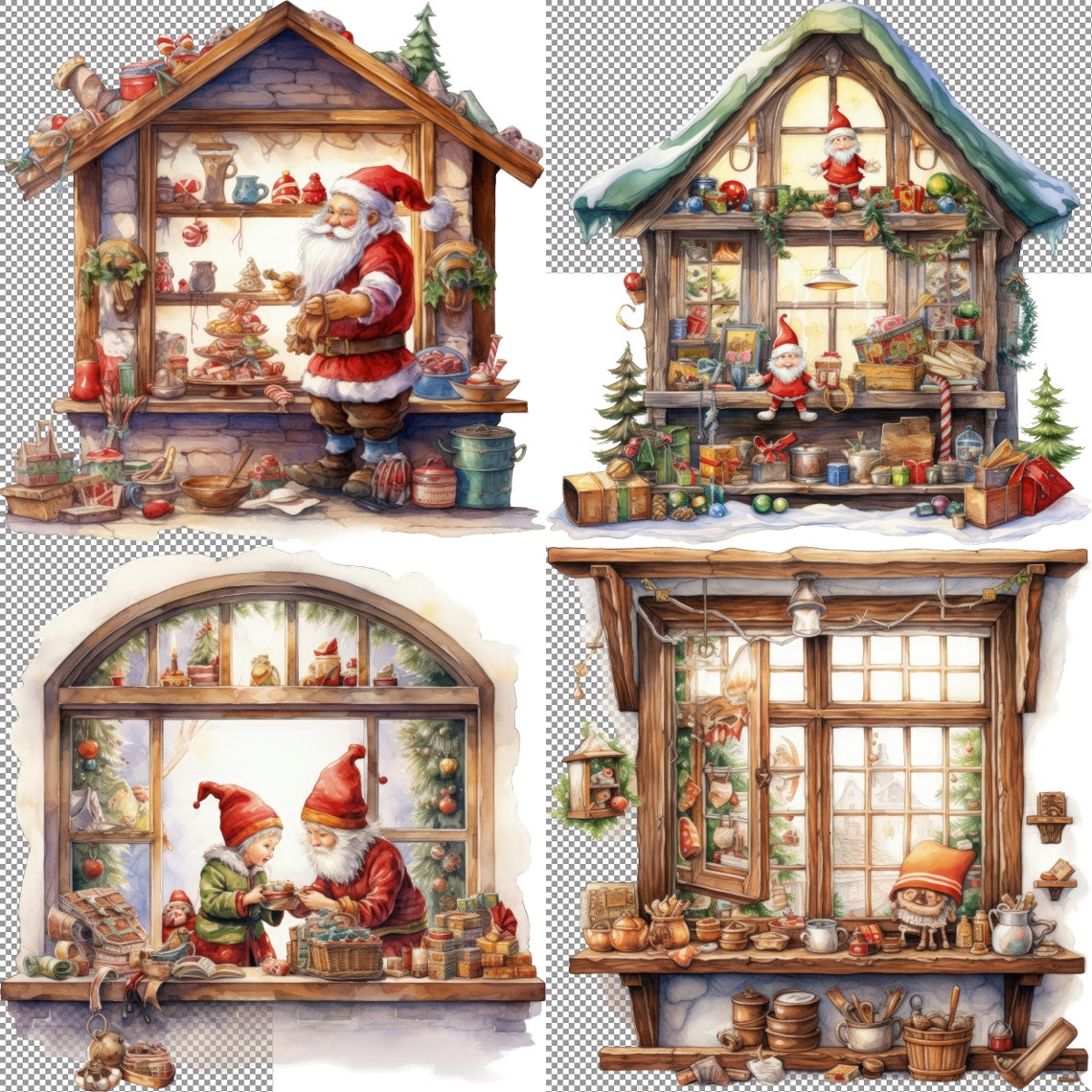 Enchanting Window Clipart,watercolor Illustration, Craft for Adult ...