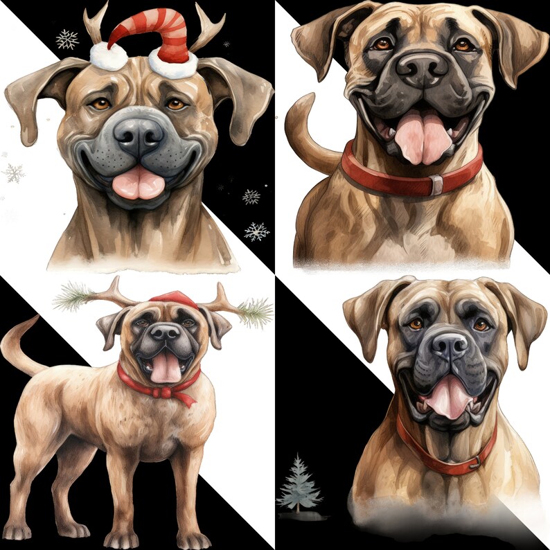Cheerful Mastiff Clipart, Happy Dog Clip Art, Joyful Mastiff Graphics ...