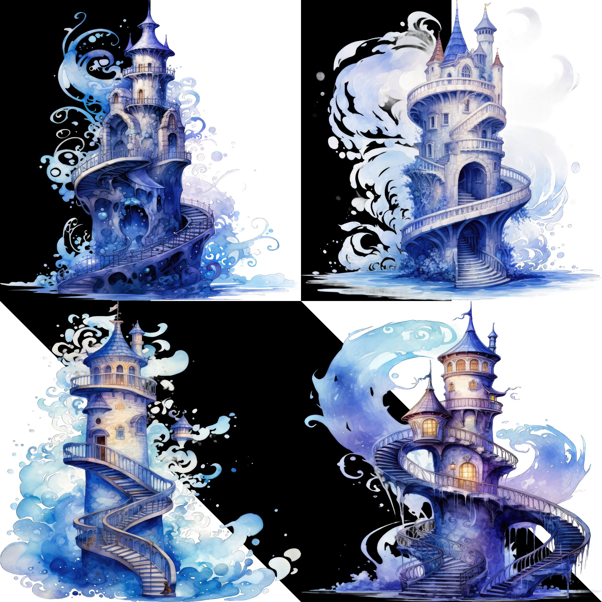 Wizard's Tower Clipart, Enchanting Wizard's Tower, Magical Fortress ...
