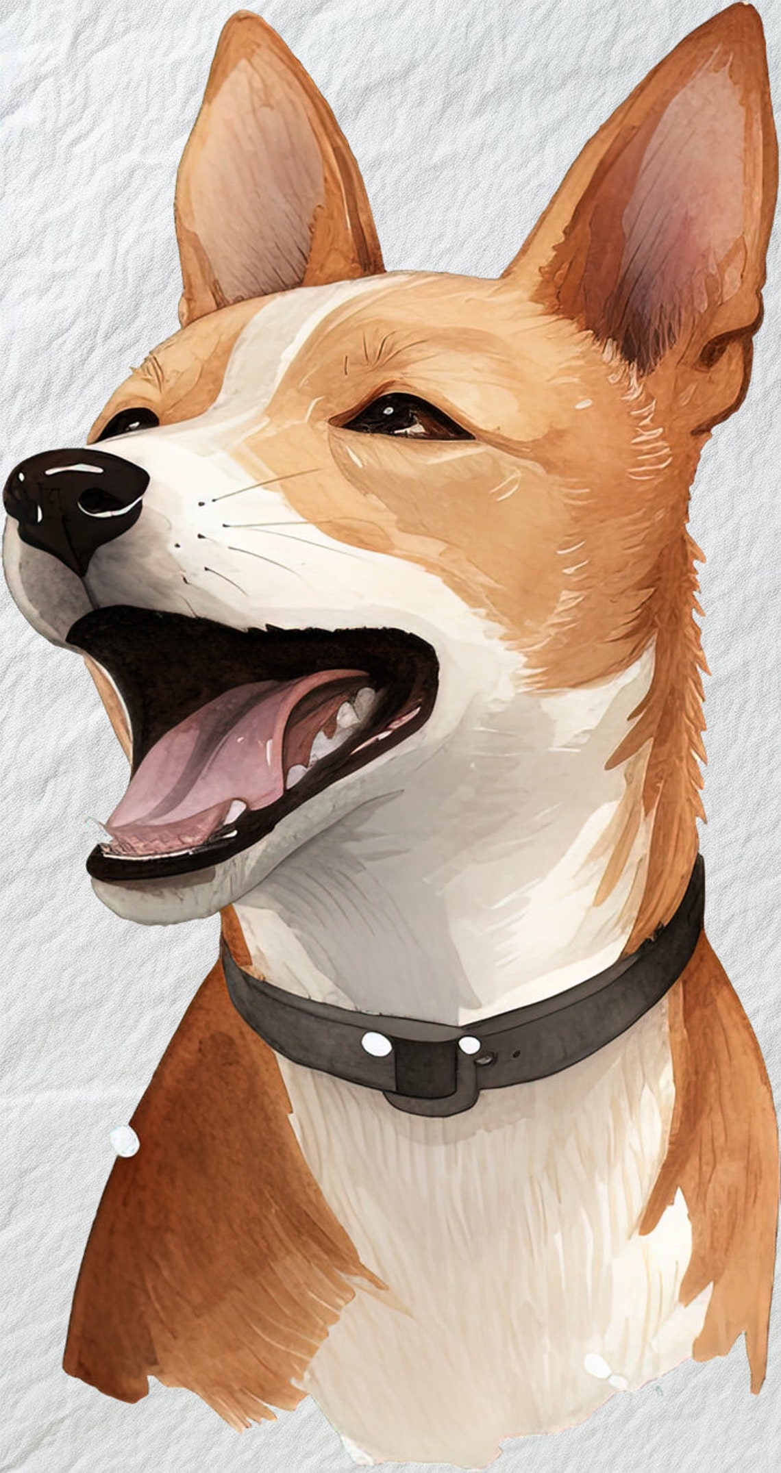 Gleeful Basenji Christmas Yodel Clipart,basenji Dog Yodeling for ...