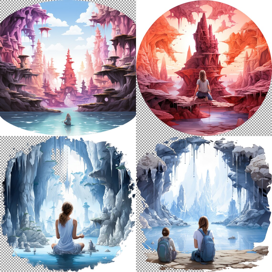 Cave of Calm Clipart, Zen Cave of Calm, Clipart Collection, Meditation ...