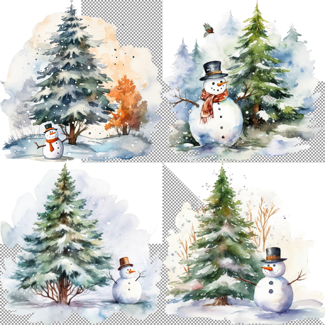 Winter Tree Clipart, Snow-covered Branches Clipart, Winter Wonderland ...