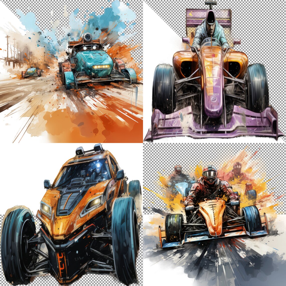 Track and Traction Racing Clipart Racing on the Track Image - Etsy