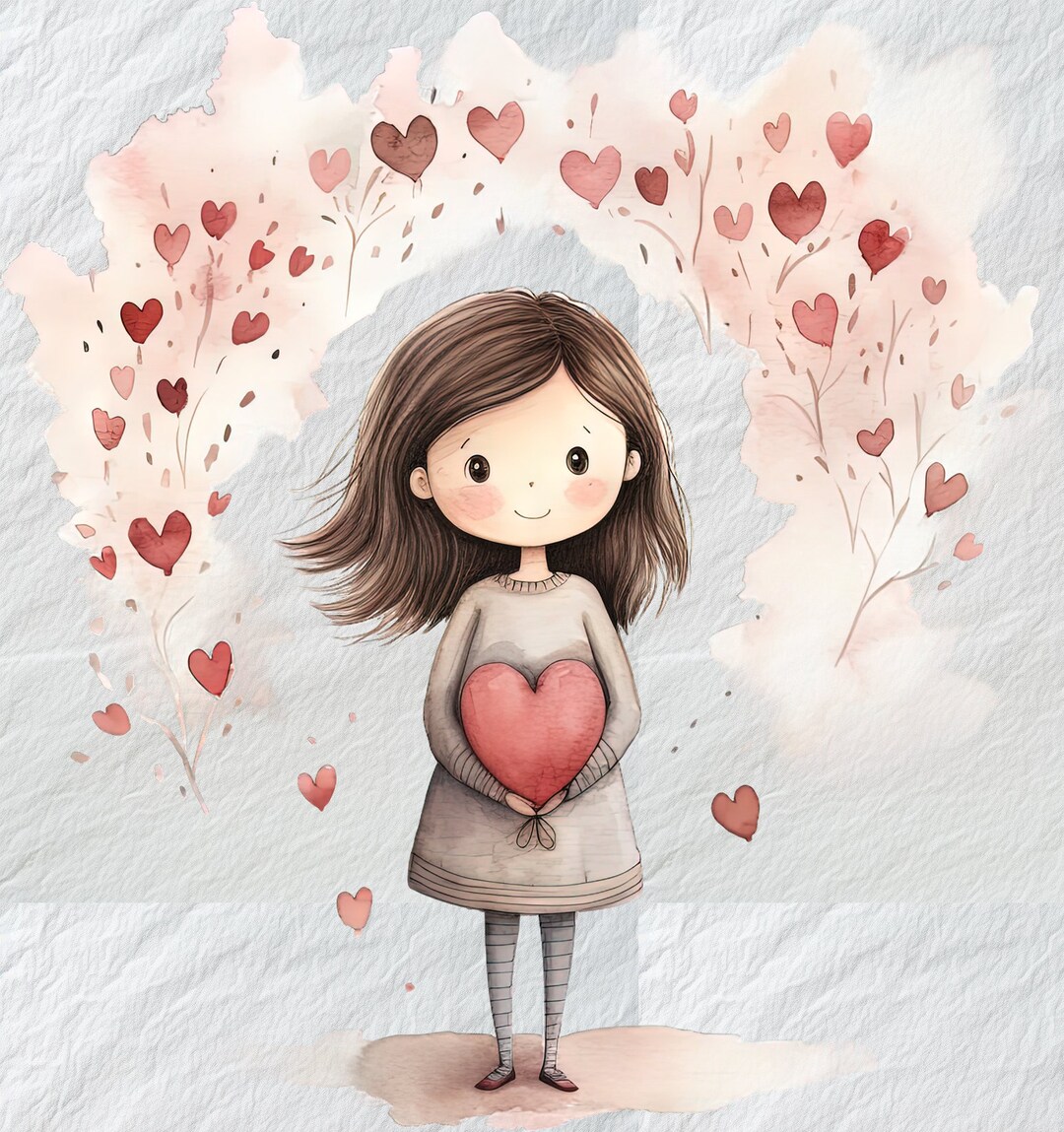 Devoted Daughter PNG, Loving Family Illustration, Digital Download ...