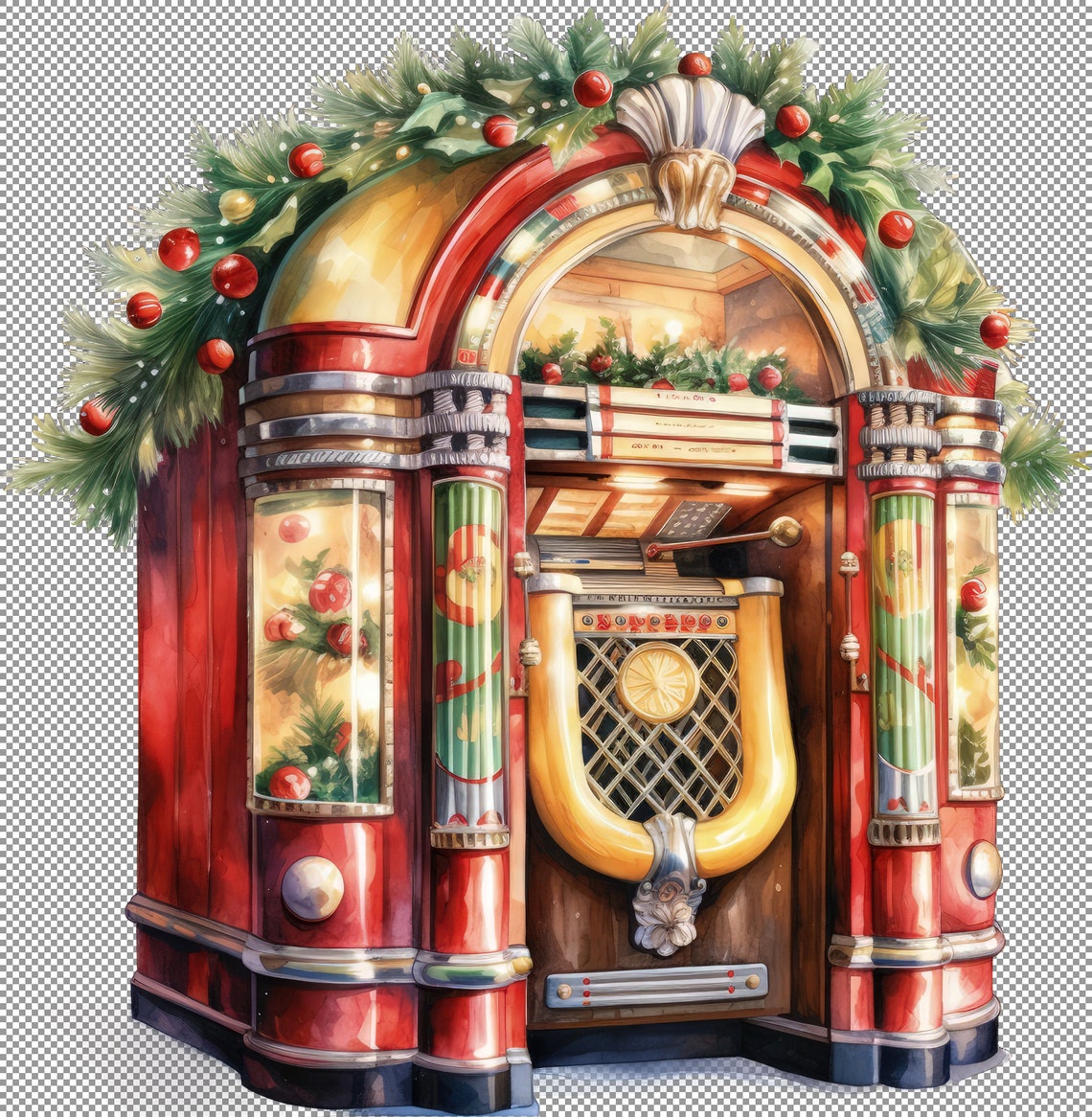 Yuletide Jukebox Clipart, Jingle Bell Jams: Christmas Yuletide Jukebox ...