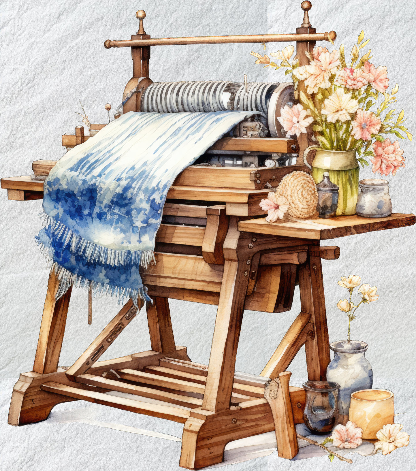 Vantage Hand Loom Watercolor PNG Clipart, Classic Loom Painting ...