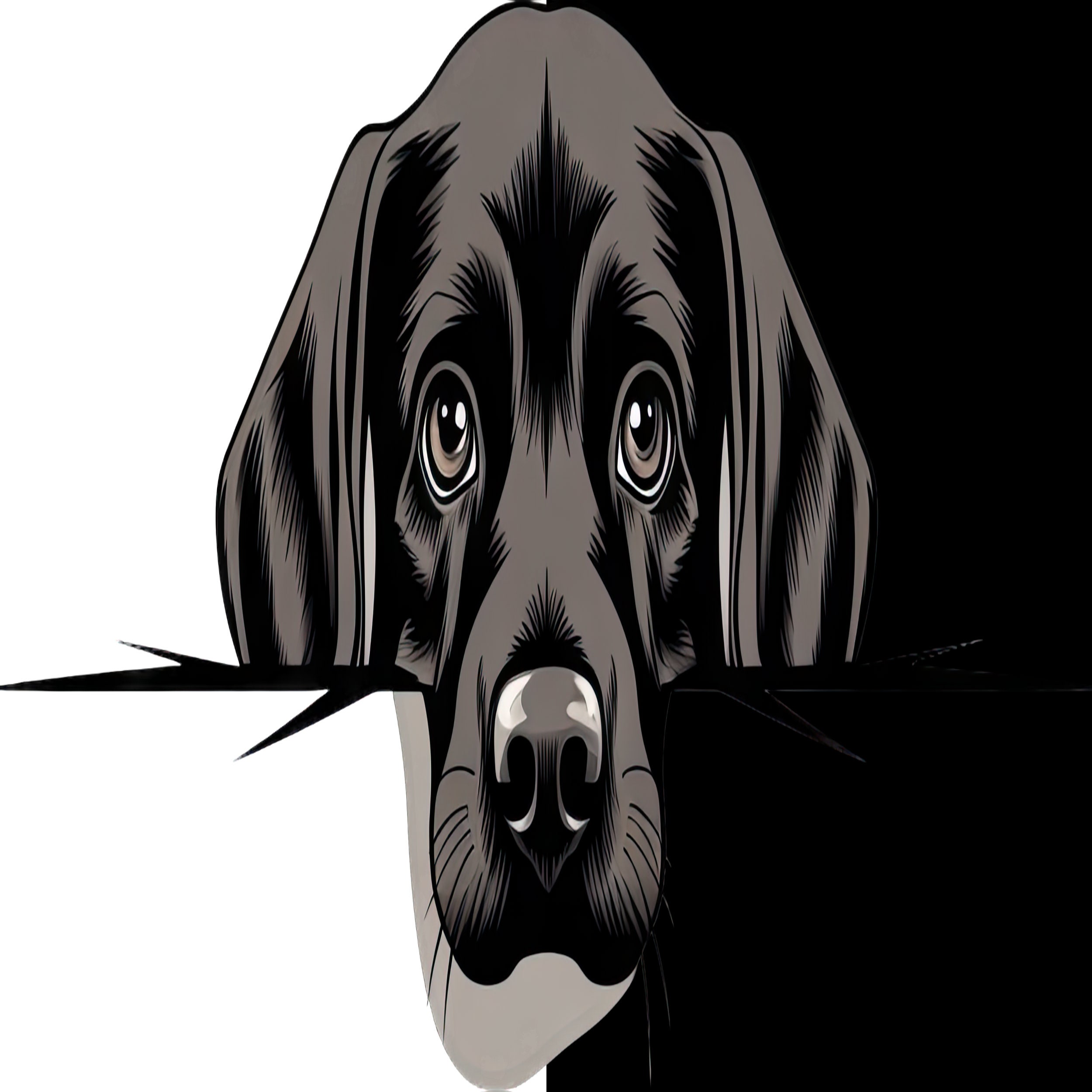 PEEKING Labrador Retriever Vector Black Lines PNG Clipart,curious ...