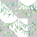 Baby Pink and Green Birthday Bunting ,watercolor Illustration, Digital ...