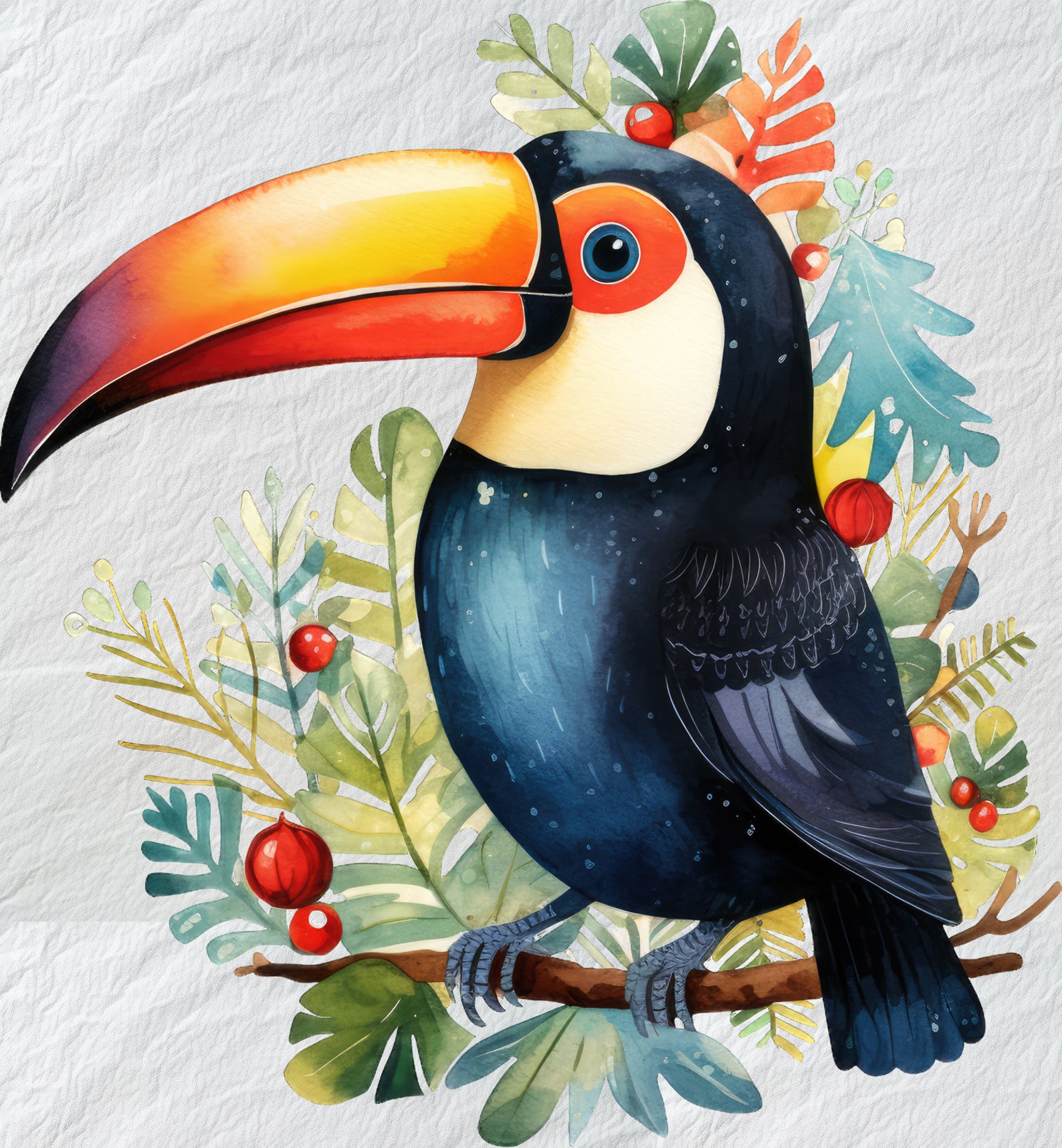 Christmas Heartwarming Toucan With Colorful Beak PNG Clipart,colorful ...