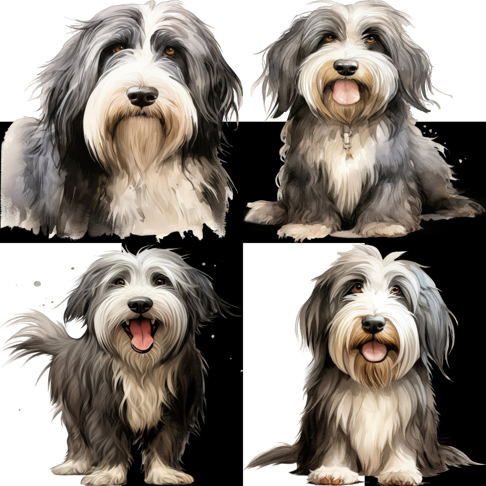 Chilling Bearded Collie PNG, Wizardly Whiskers,chilled Bearded Collie ...