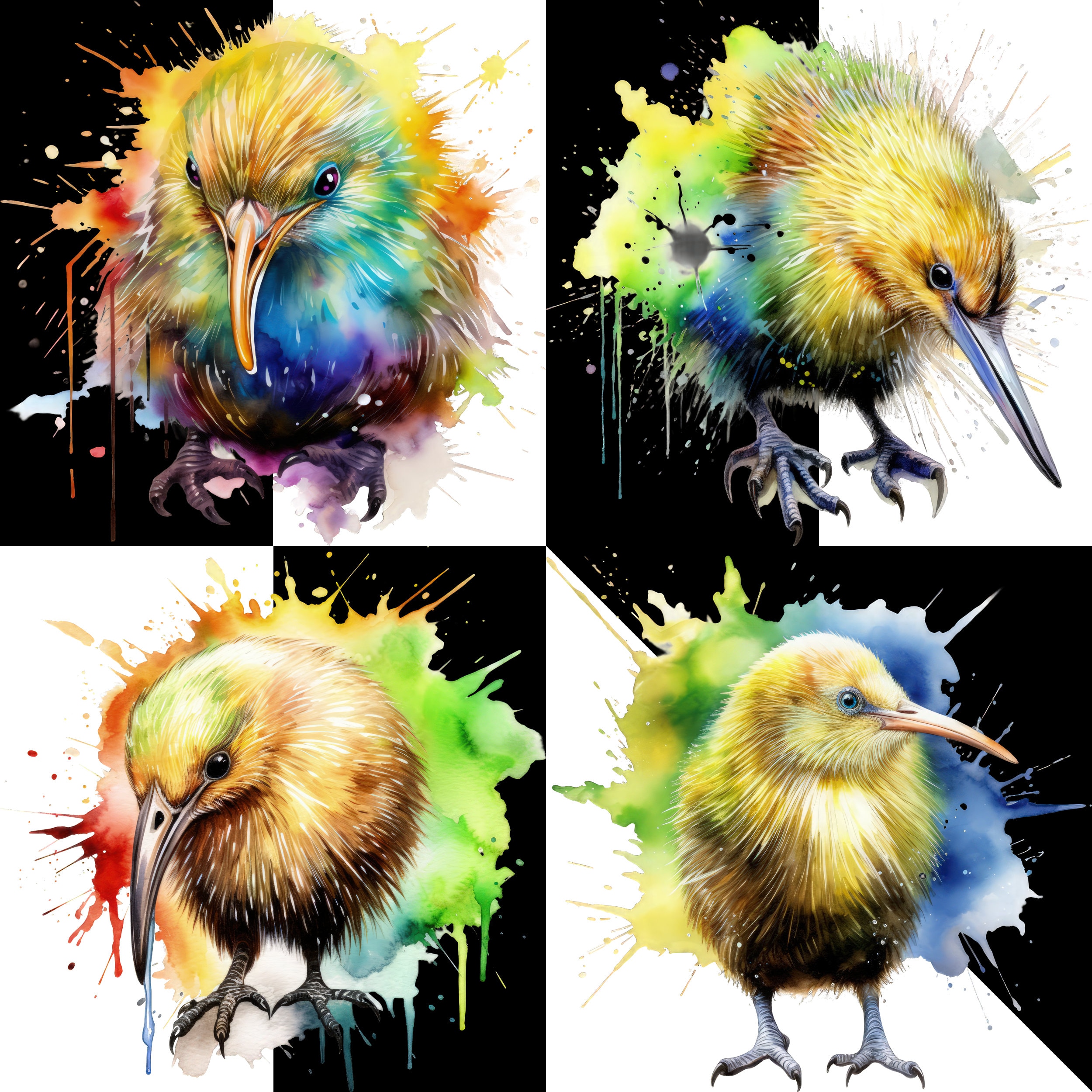Kiwi Bird Clipart, Kiwi Bird Delightful Illustration,charming New ...