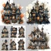 Haunted Houses Halloween Clipart Art for A Halloween Print - Etsy