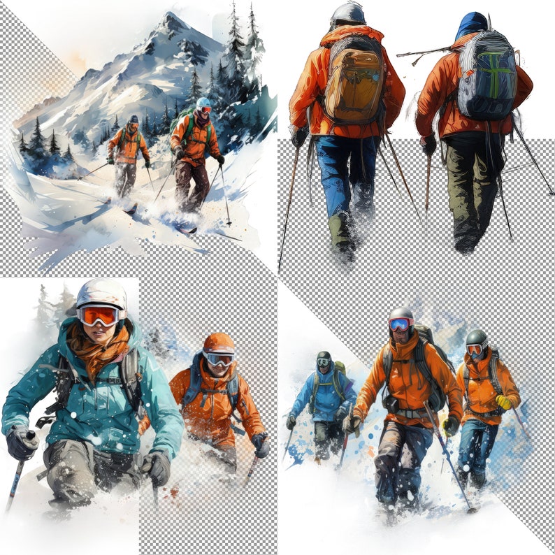 Winter Sports Wonderland Clipart, Digital Sticker for Vehicle, Snowy ...