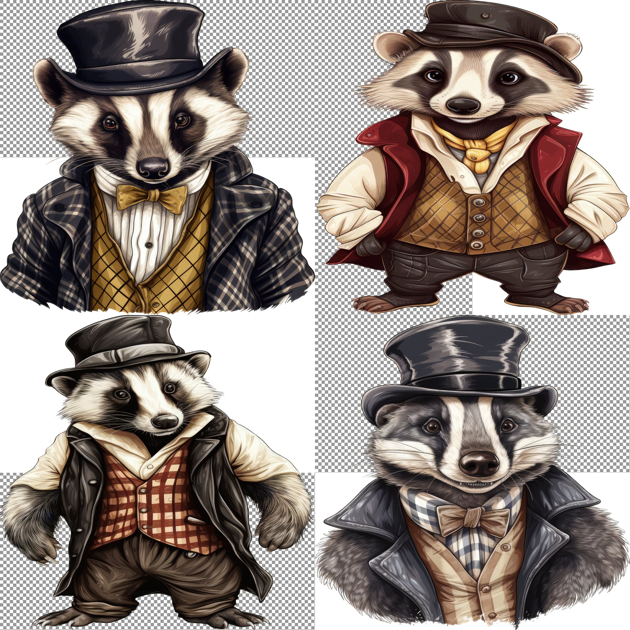 British Vintage Badger Clipart, British Vintage Badger Clipart,classic ...