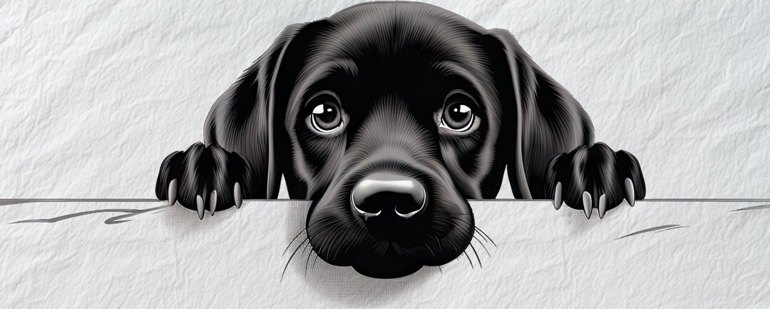 PEEKING Labrador Retriever Vector Black Lines PNG Clipart,curious ...