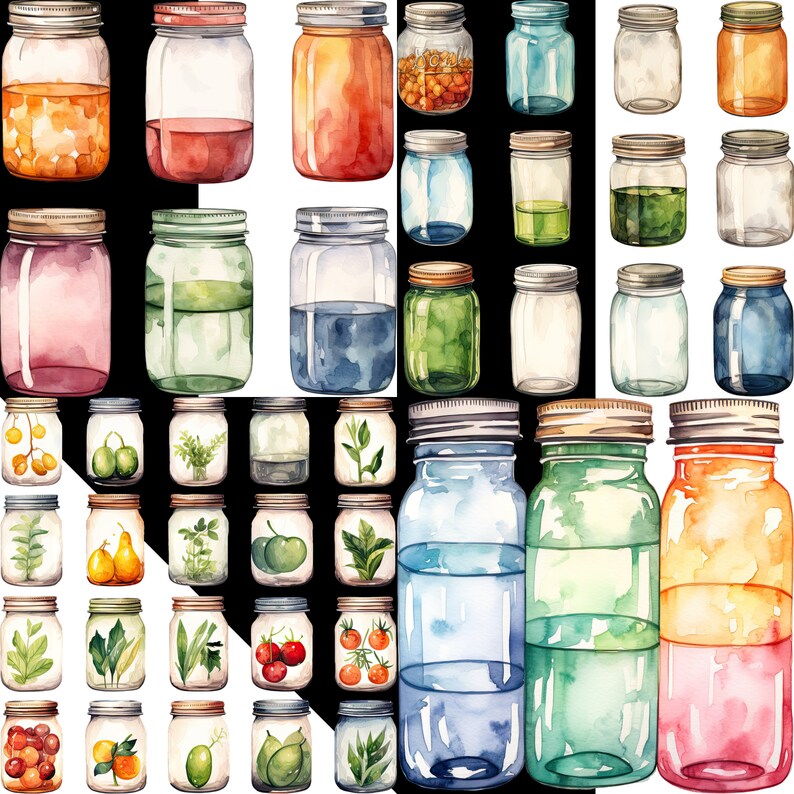 Vantage Mason Jars PNG Clipart,vintage Glass Jar Illustration,vantage ...