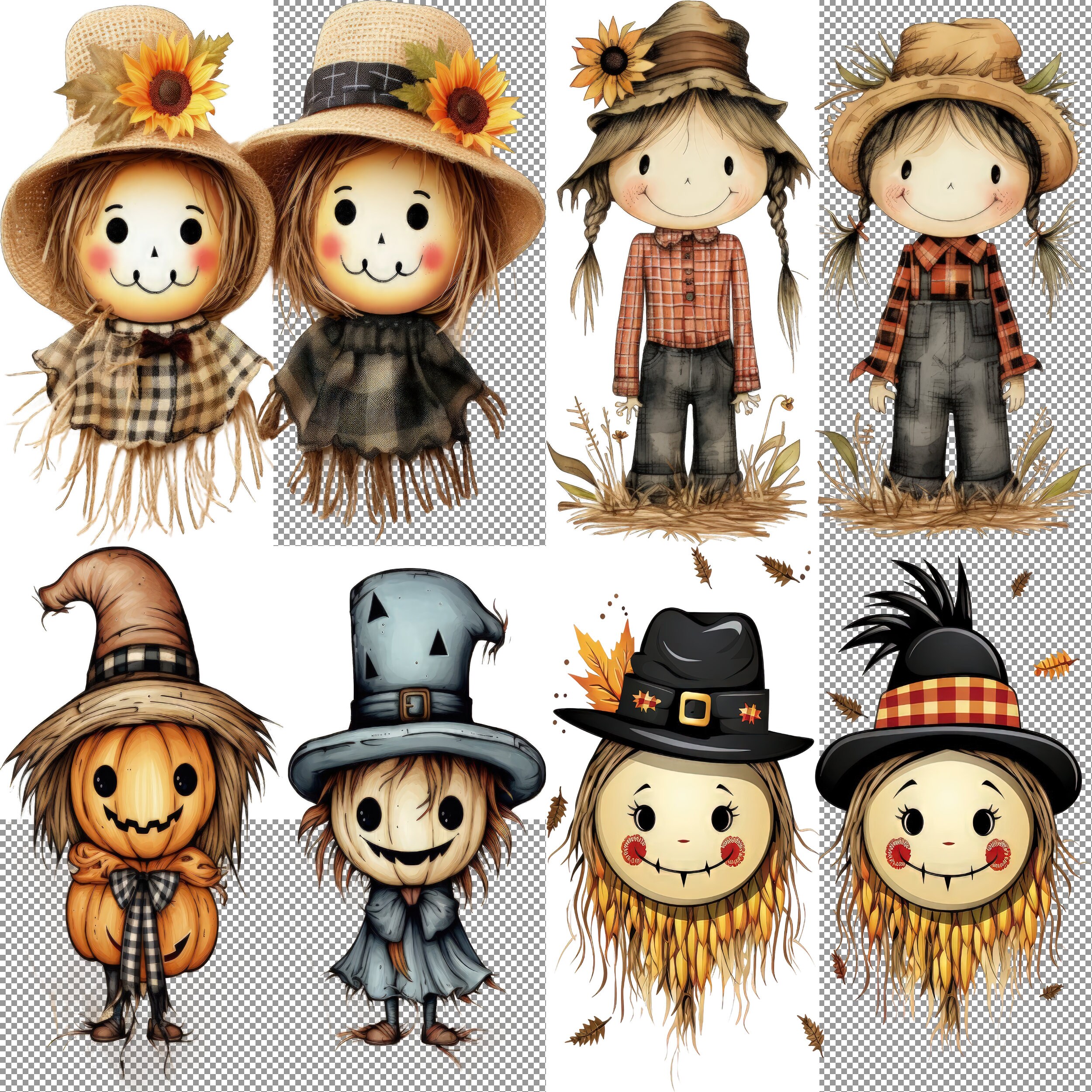 Scarecrow Face Stickers, Wall Art for Pet, Art for Outdoors, Art for ...