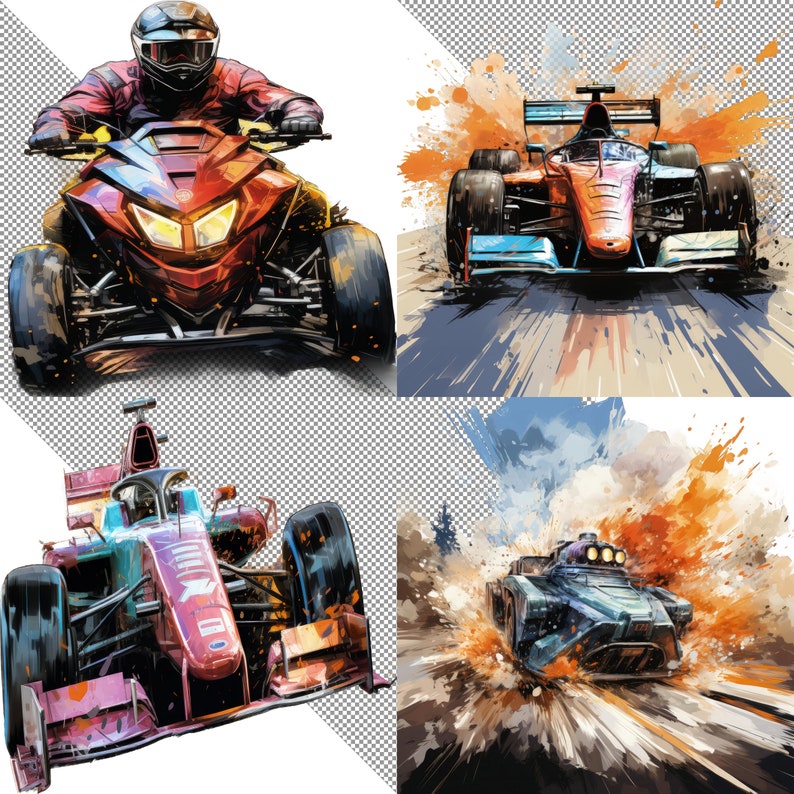 Track and Traction Racing Clipart, Racing on the Track Image, Thrilling ...