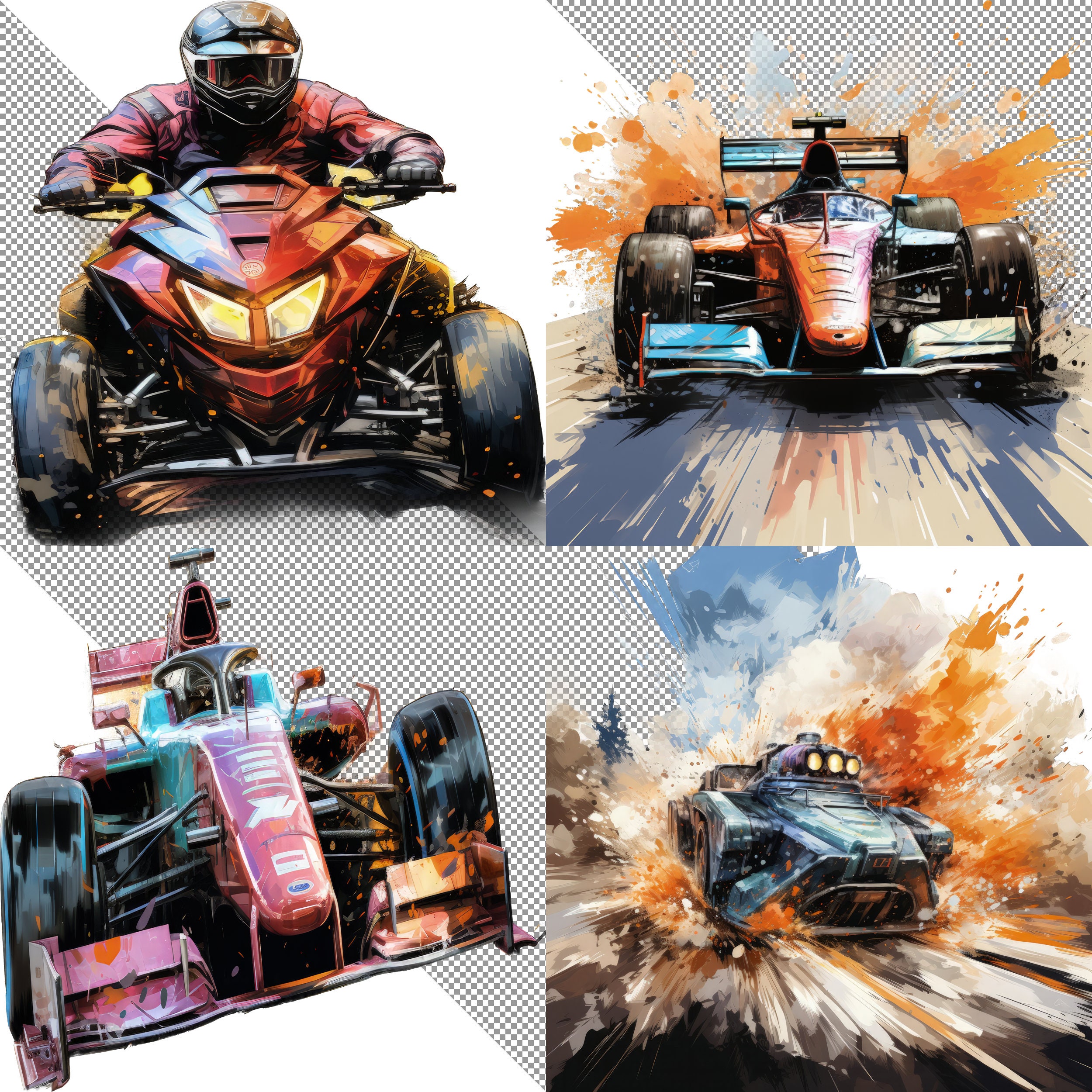 Track and Traction Racing Clipart Racing on the Track Image - Etsy