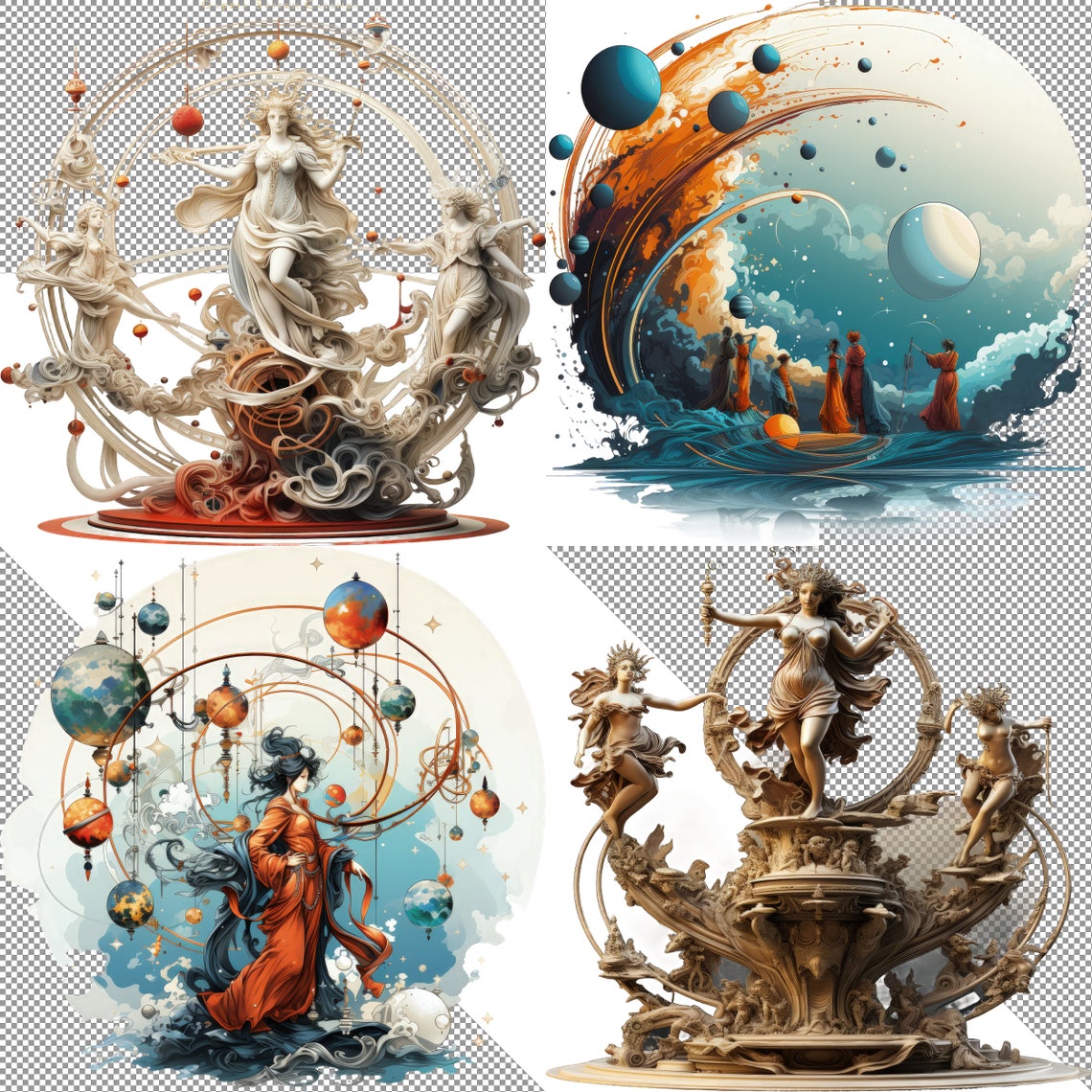 Celestial Circus Clipart Digital Celestial Circus Art - Etsy