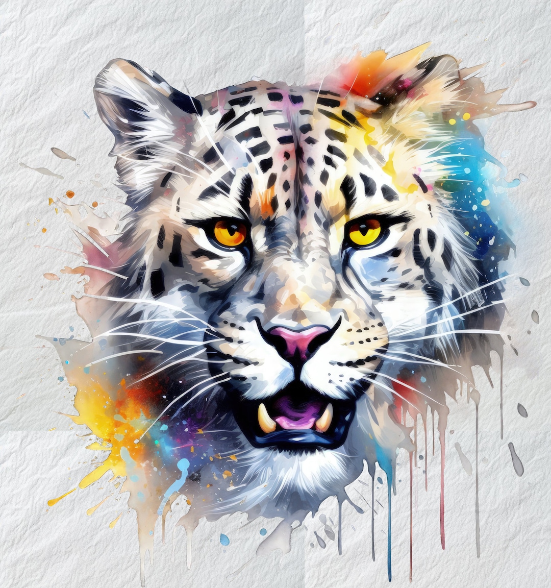 Snow Leopard's Silent Strike,leopard Illustration,snow Leopard ...