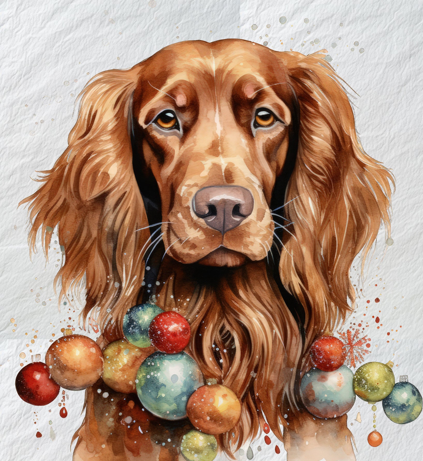 Merry Irish Setter Clipart, Festive Setter Graphic, Merry Dog Clipart ...