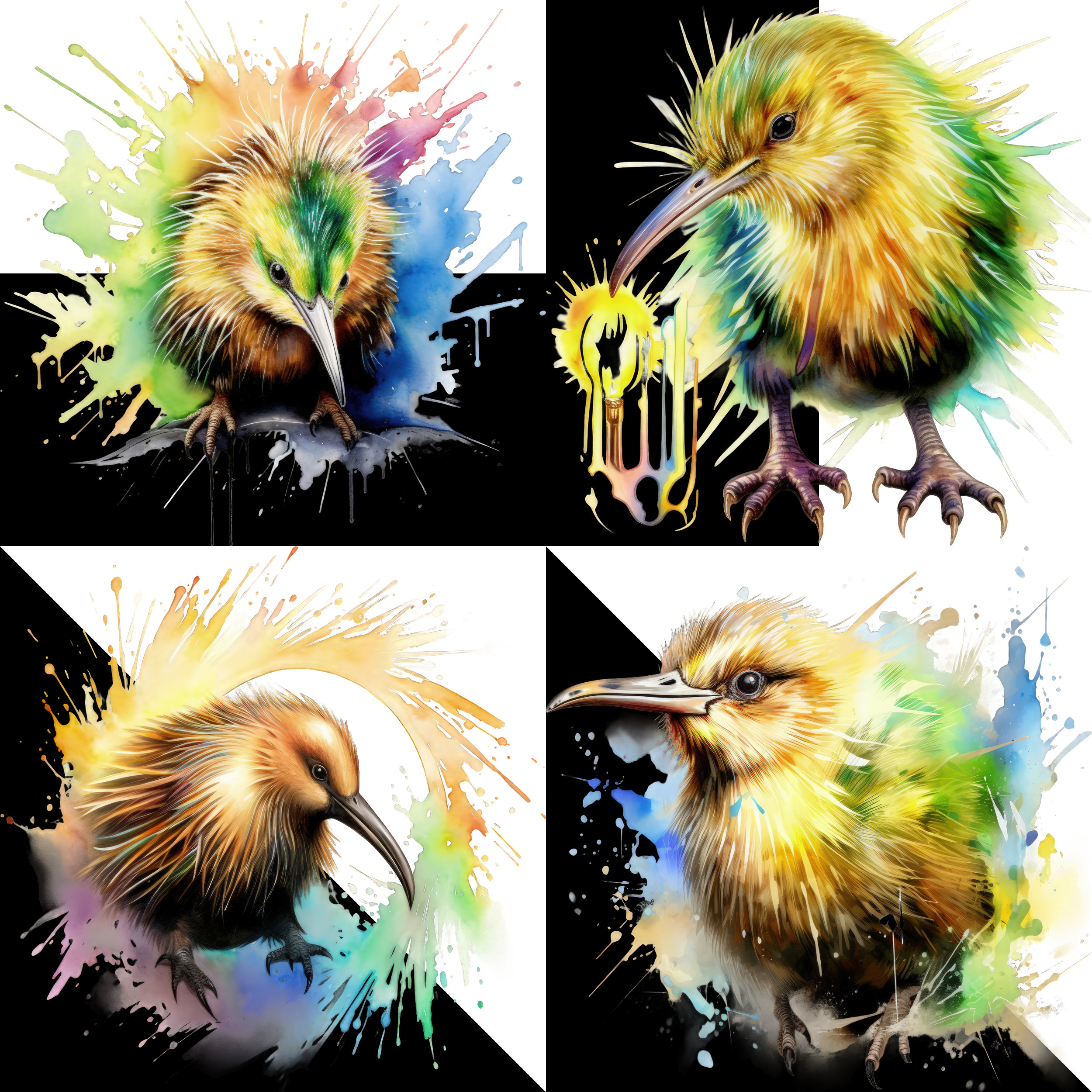 Kiwi Bird Clipart, Kiwi Bird Delightful Illustration,charming New ...