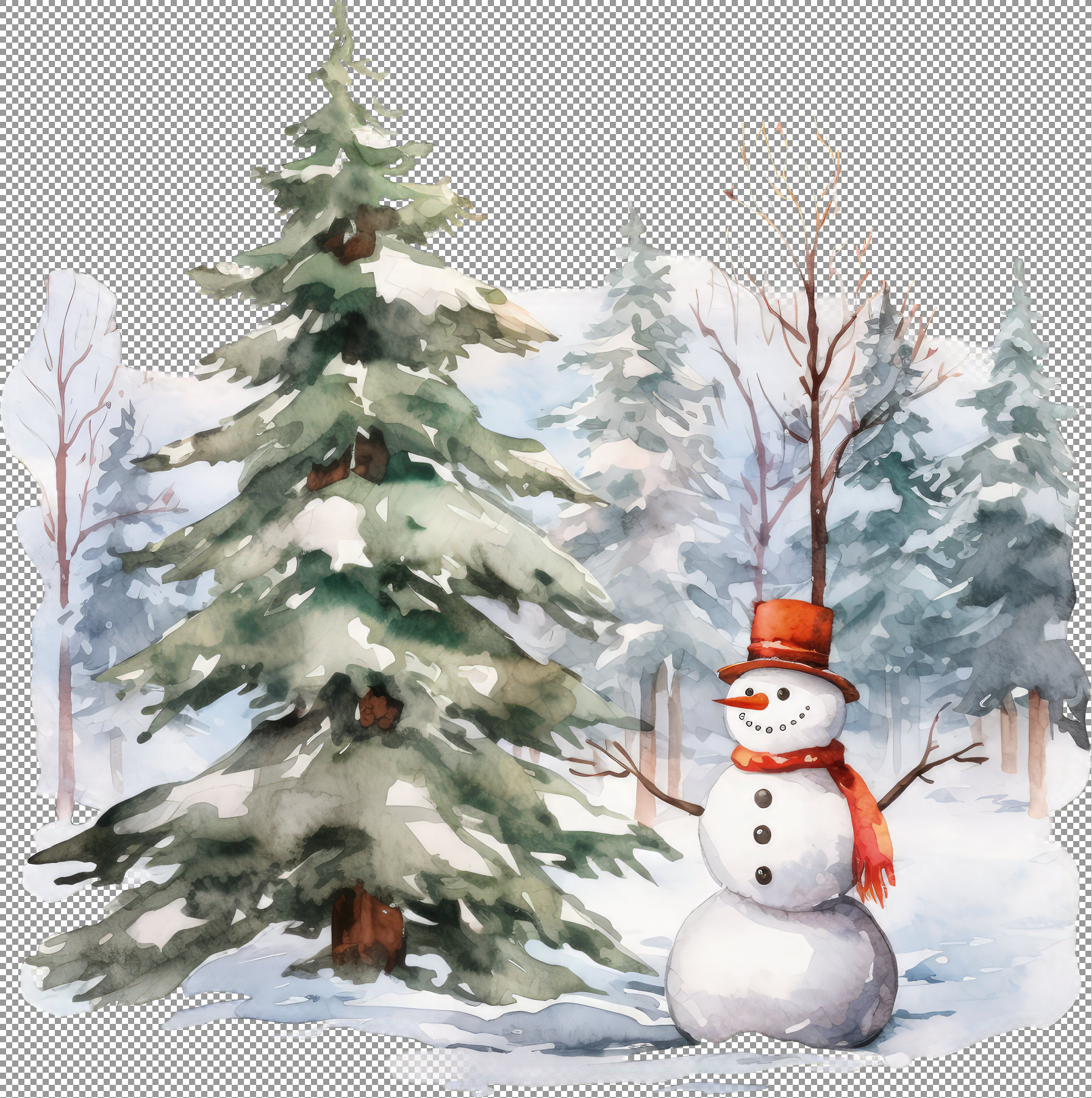 Winter Tree Clipart, Snow-covered Branches Clipart, Winter Wonderland ...