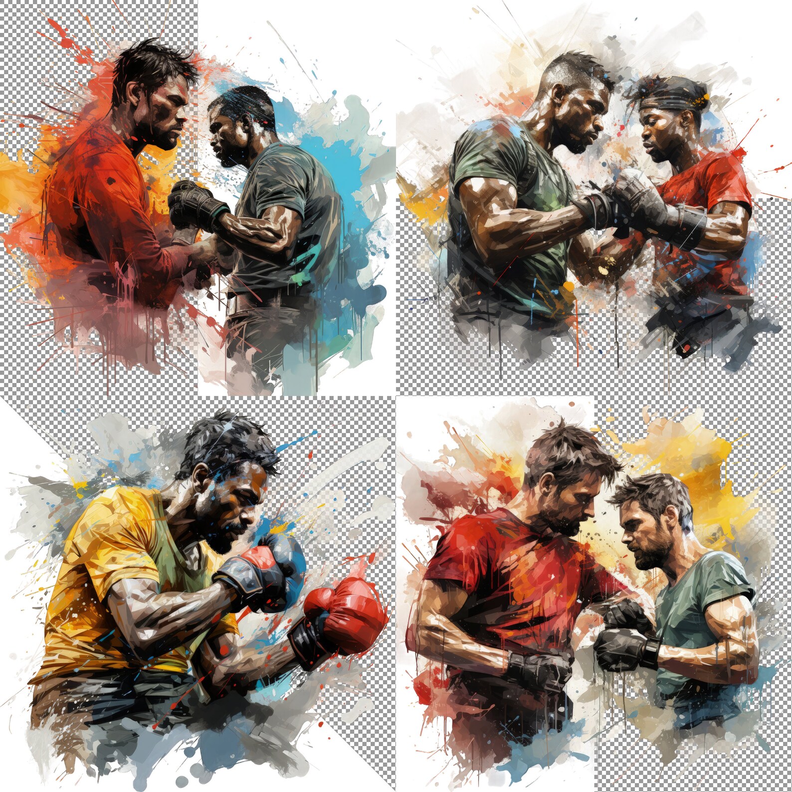 Ring Resilience Clipart, Knockout Boxing Clipart Bundle,boxing Clipart ...