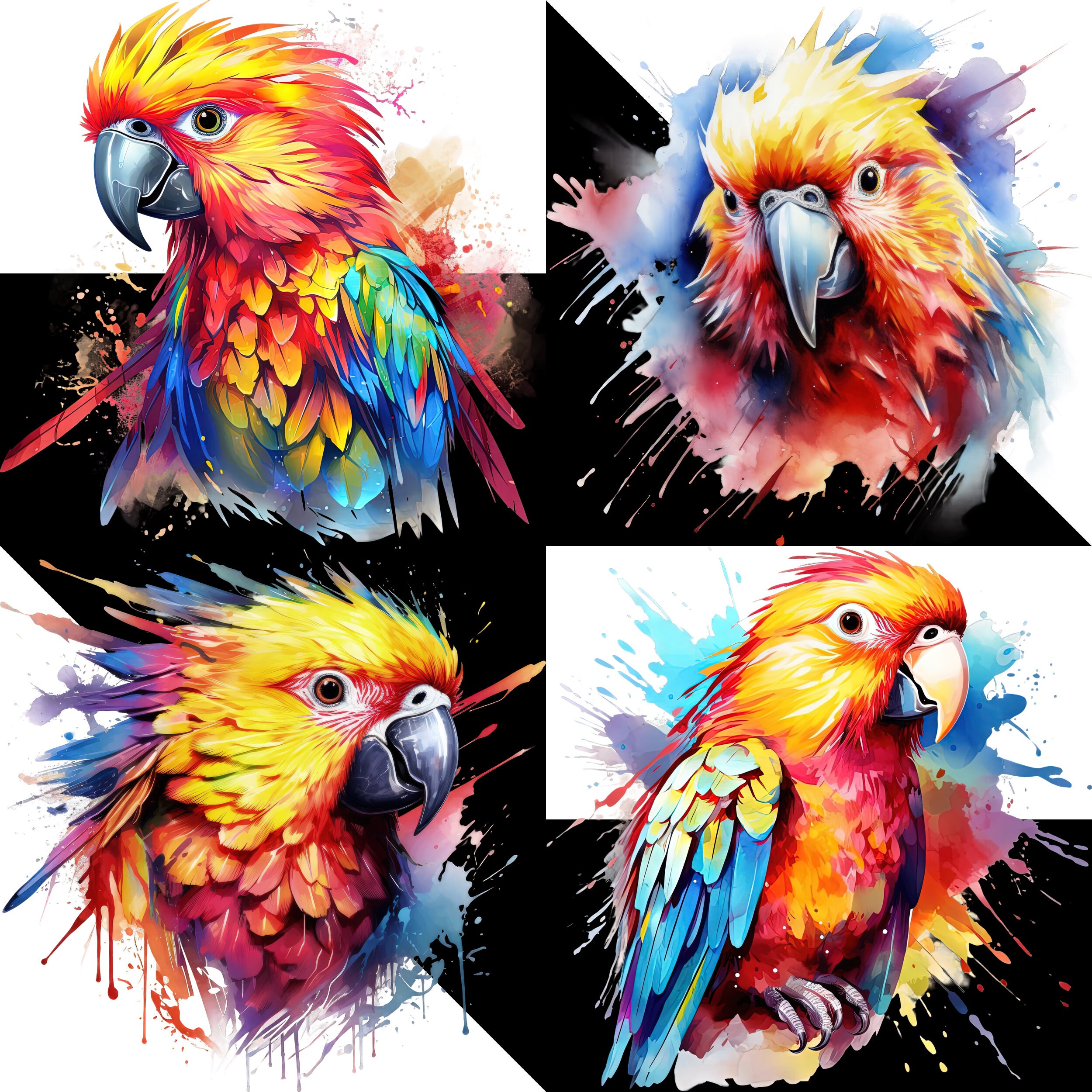 Parrot's Electrifying Talk Digital Parrot Art - Etsy UK