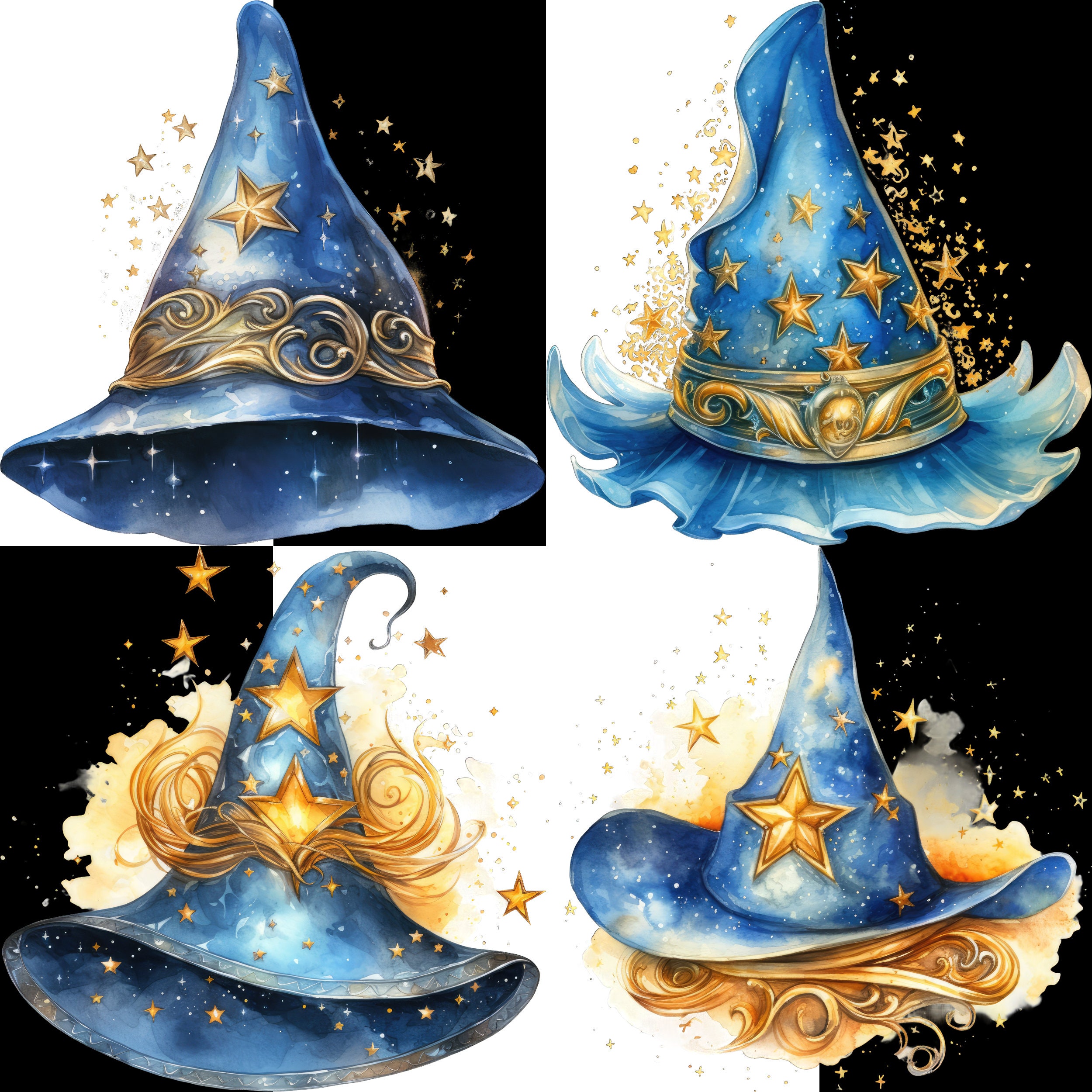 Wizard's Hat Clipart, Magical Wizard's Hat, Enchanting Sorcerer Cap ...