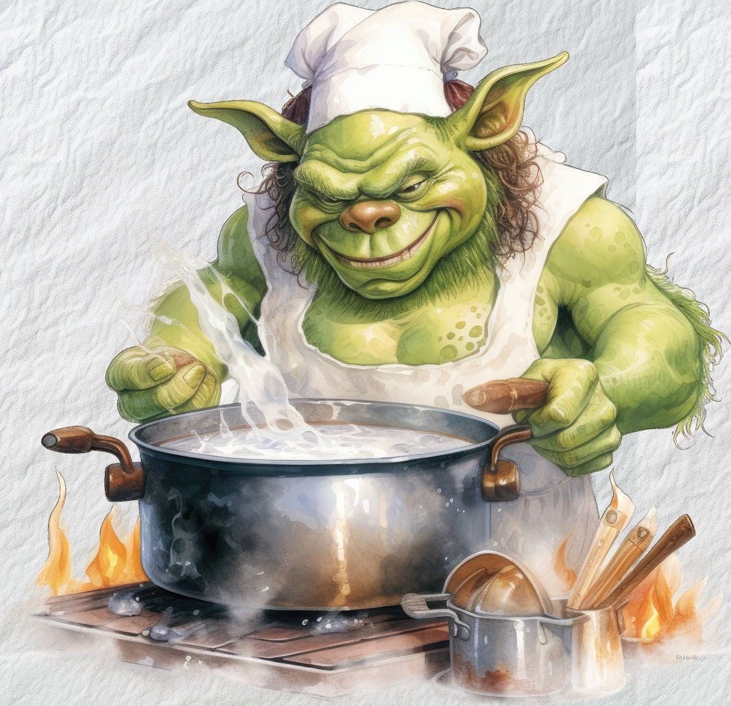 Ogre Chef Clipart Ogre Chef Culinary Delight Fantasy Cooking - Etsy